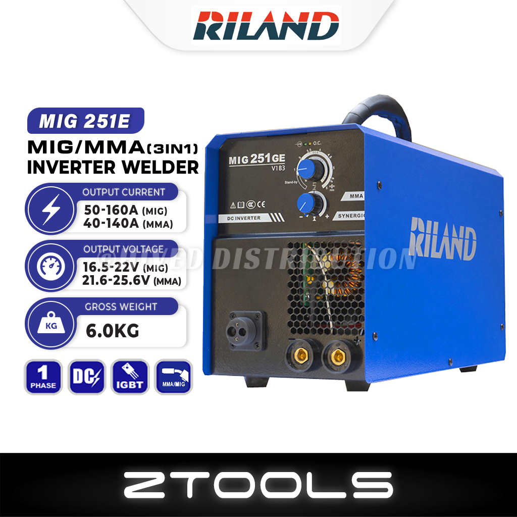 (3IN1) Riland MIG/MMA Inverter Welding Machine | Gasless & Gas & MMA Welder | IGBT MIG Welding ...