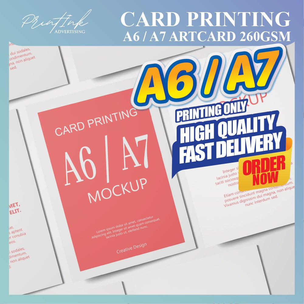 A6 A7 Single or Double Side Card Printing / Thank you Card / Greeting card / Post card | Shopee ...