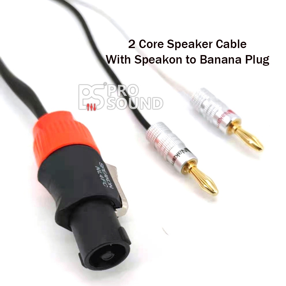2 Core Speaker Cable With Speakon to Banana Plug | Shopee Malaysia