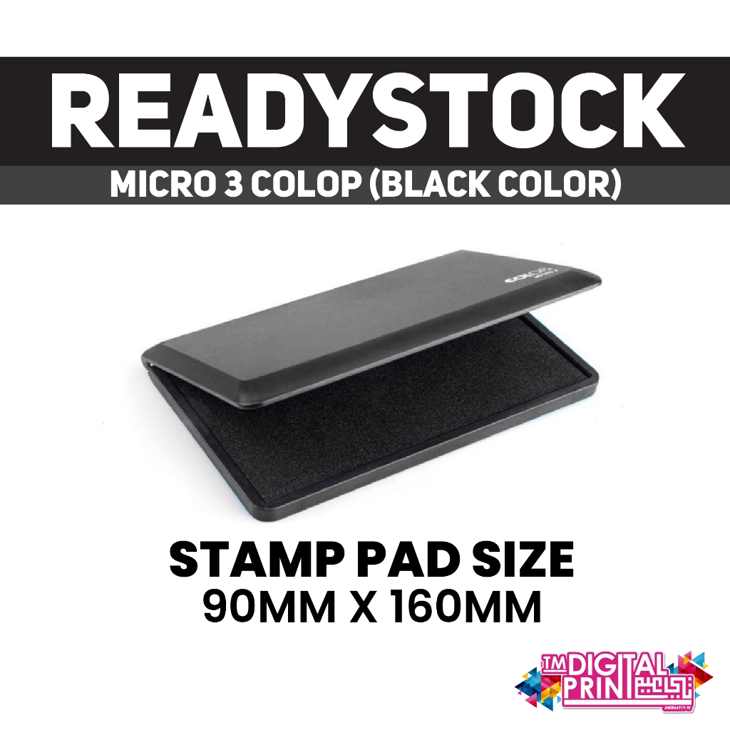 COLOP MICRO 3 - BLACK COLOR - LARGE STAMP PAD COLOP BIG STAMP PAD / INK ...