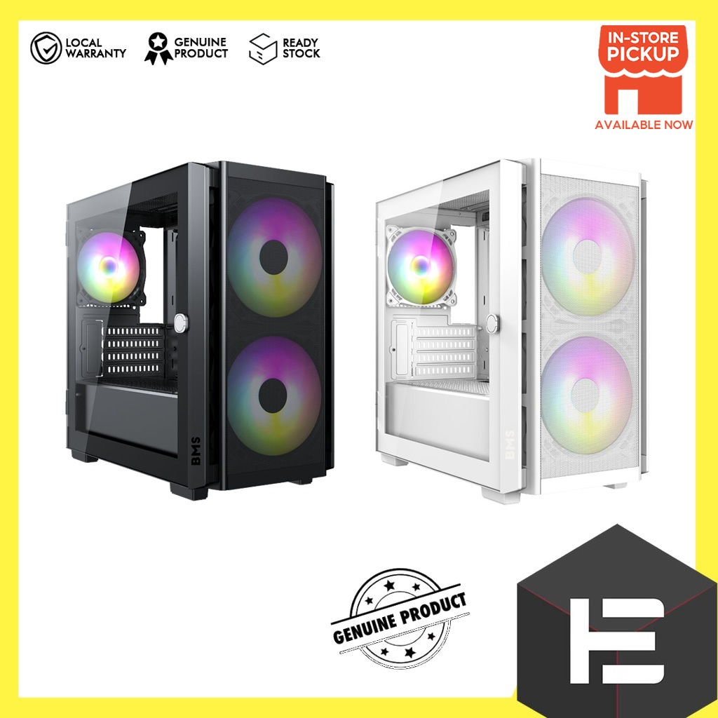 BMS 810M ARGB TG M-ATX Chassis - Black / White | Shopee Malaysia