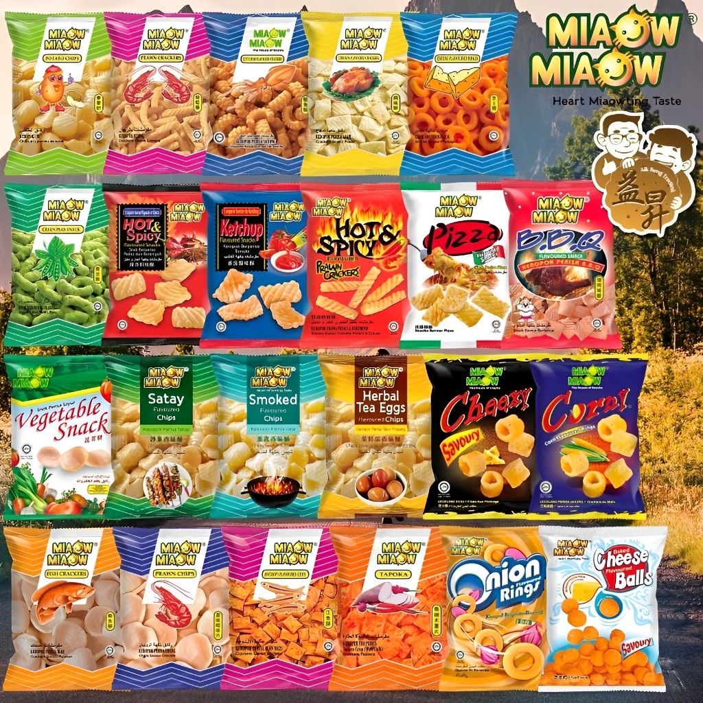 1 pack x 45g/50g/60g/80g - Miaow Miaow Snacks & Chips & Crackers [Potato/Prawn/Chicken ...