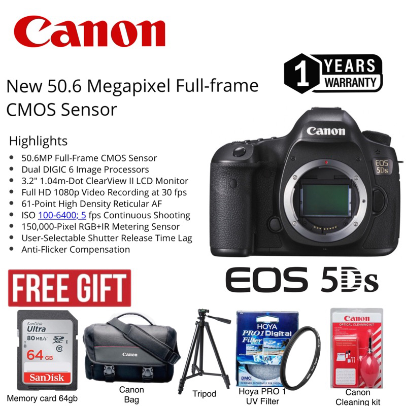 Canon 5DS 50.6MP Full frame Cmos Sensor original super high speed ...