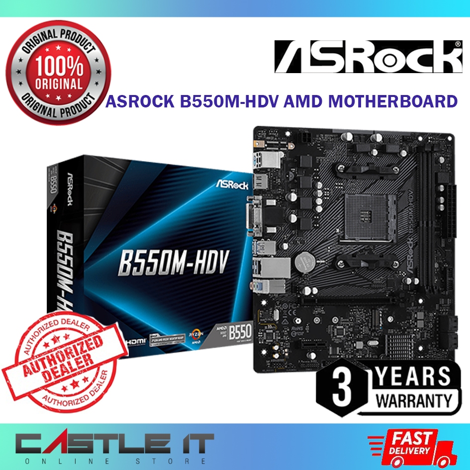 Asrock B550M HDV AM4 Micro ATX AMD Motherboard DDR4 Ryzen 3000 4000G ...