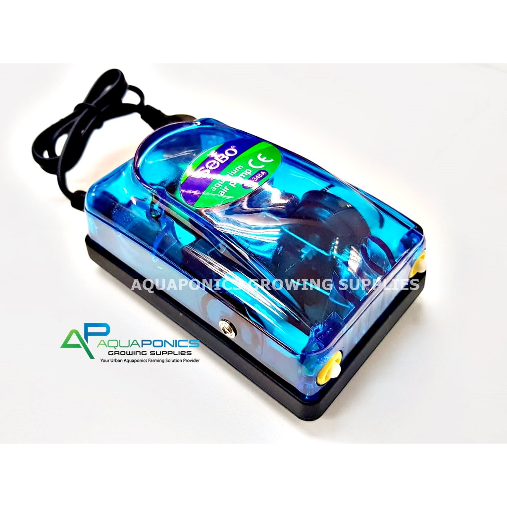 SOBO Aquarium Air Pump 2 x 4L/min 5W Double Output SB-348A Pam Angin ...