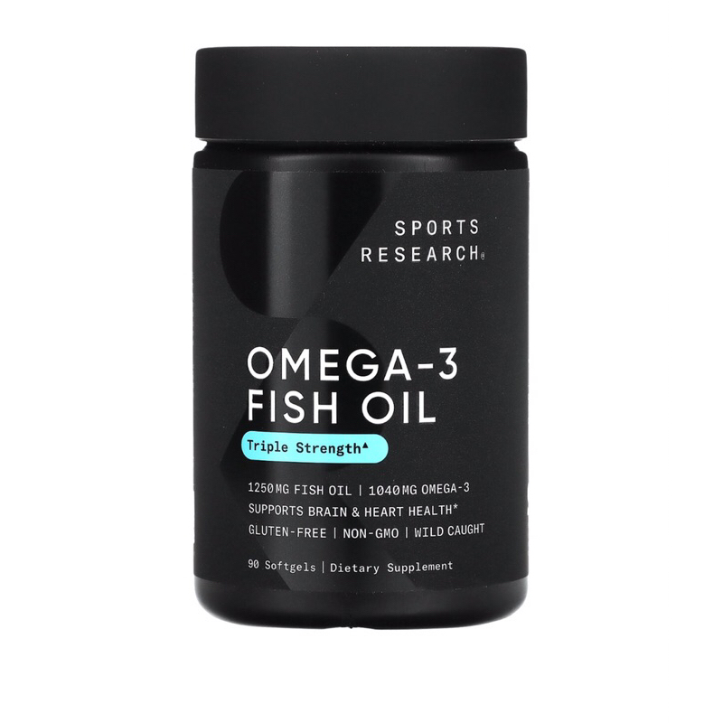 Sports Research, Omega-3 Fish Oil, Triple Strength, 1250 mg, 90 ...