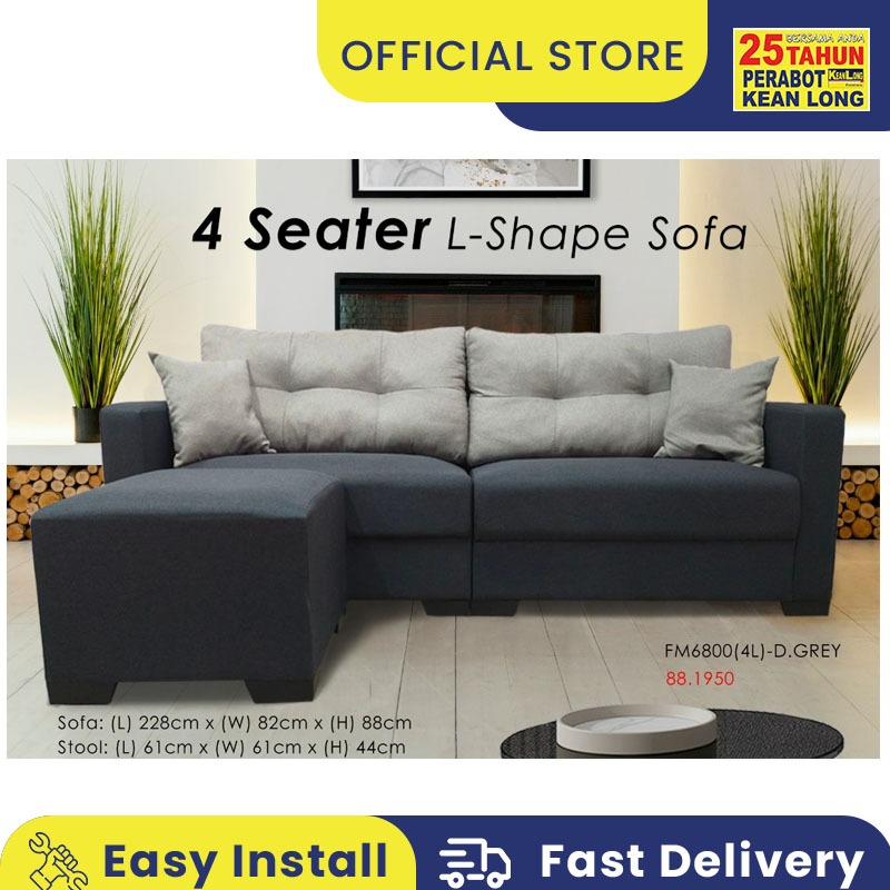 KLSB SOFA 4 SETARER BLUE GREY/ SOFA MEWAH / SOFA FABRIC / SOFA MODERN ...