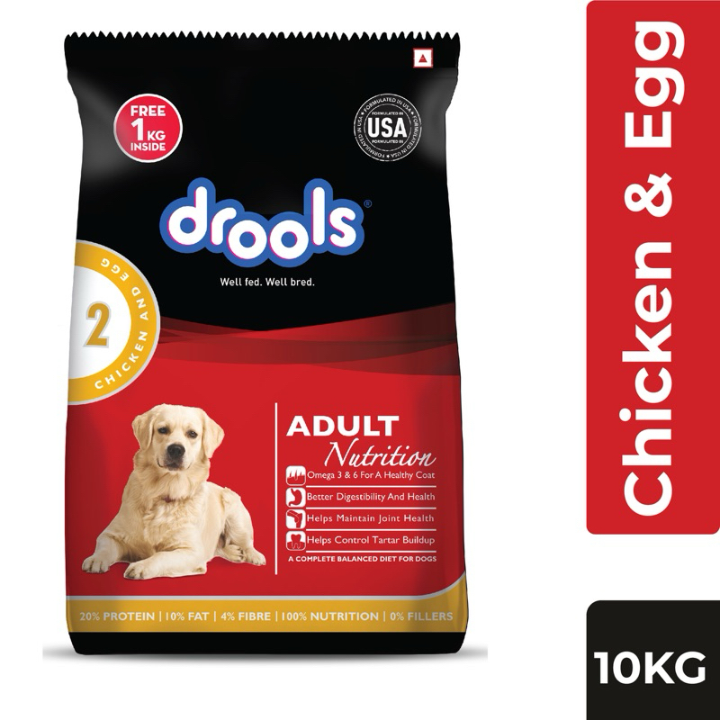 Drools Dog food Chicken and egg Adult 10kg | Shopee Malaysia