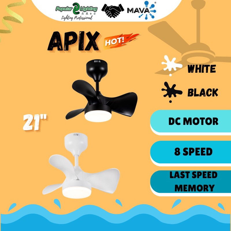 🔥Free Shipping🔥MAVA 21" APIX DC Ceiling FAN WITH LED LIGHT 8 speed ...