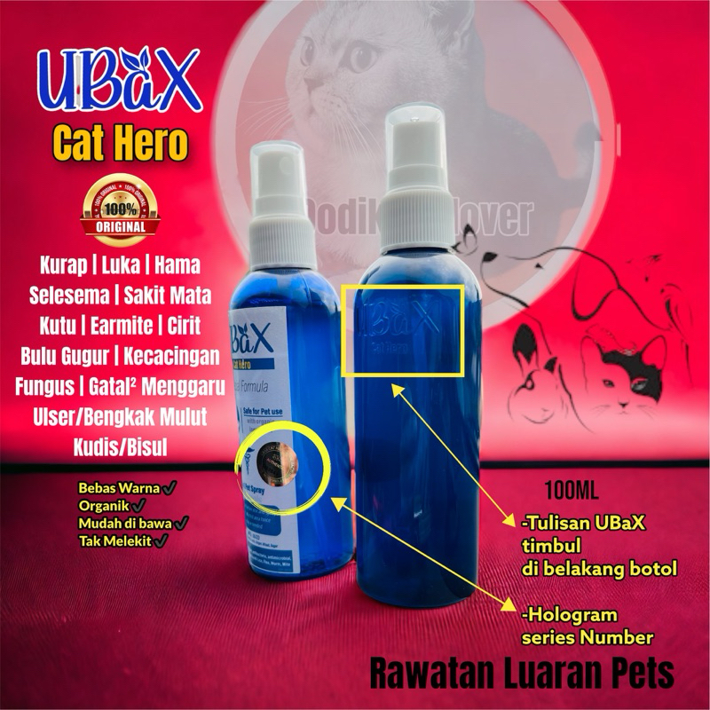 Ubax Spray Cat Hero Ubex Kucing ORIGINAL HQ Ubat Kurap Ubat Luka Ubat ...