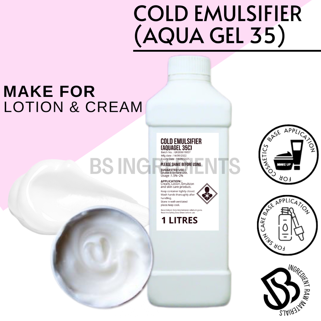 Cold Process Emulsifier(Aqua Gel 35)~cosmetic grade(1KG/5KG) | Shopee ...
