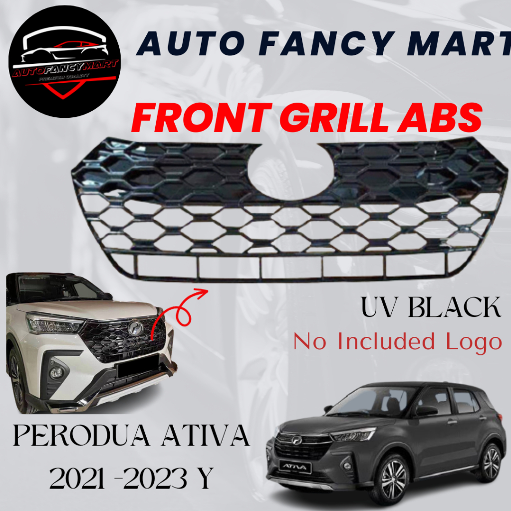 PERODUA ATIVA FRONT MC GRILL GRILLE GLOSSY BLACK COLOUR ABS MATERIAL ...