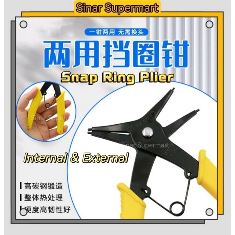 Multifunction 2 in 1 DIY Snap Spring Ring Circlip Removal Install Plier ...