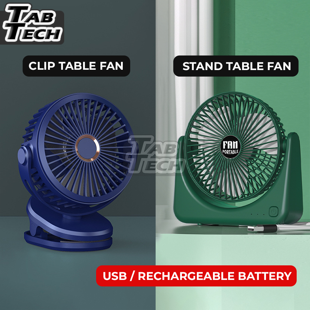 Clip Stand Table Fan Hanging USB Recharger Powerful and Stable Air ...