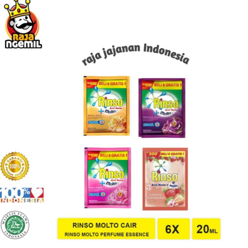 rinso cair sachet 18mL isi 6pcs rinso liquid ready stock malaysia ...