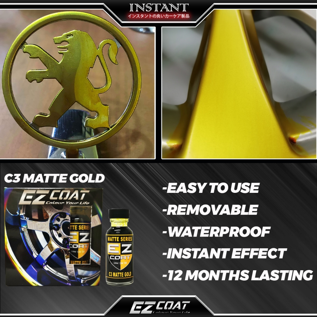 MATTE GOLD CHROME PAINT(EZ Coat C3 Matte Gold) | Shopee Malaysia