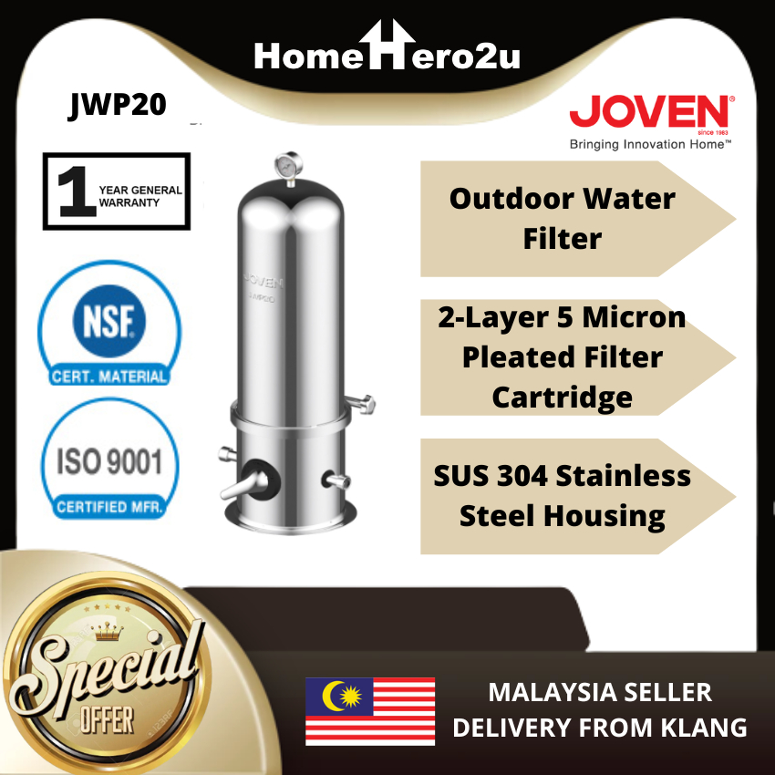 Joven JWP20 Stainless Steel Outdoor Water Filter with 2 Layers 5 Micron ...