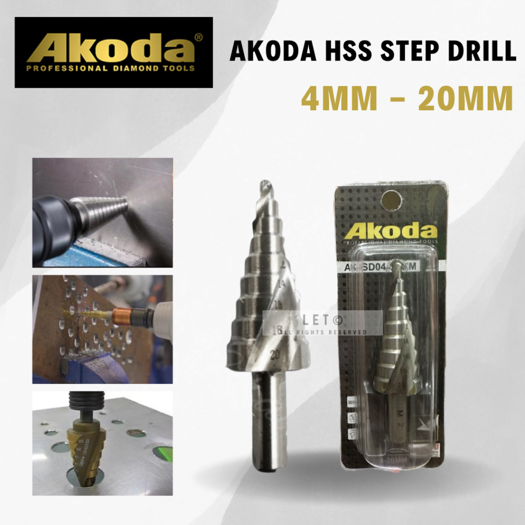 AKODA AK-SD04-20MM HSS STEP DRILL (4MM-20MM) | Shopee Malaysia