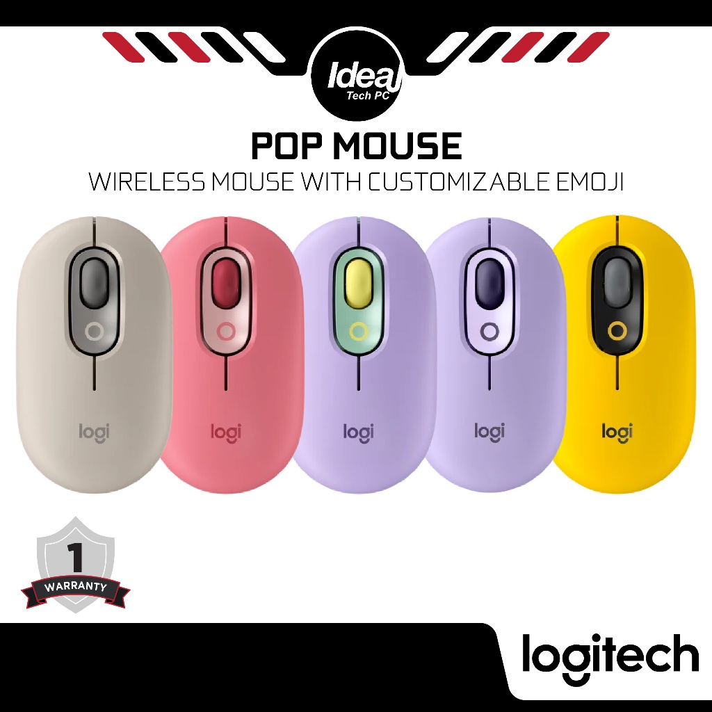 LOGITECH POP MOUSE | Wireless Mouse with Customizable Emoji | Shopee ...