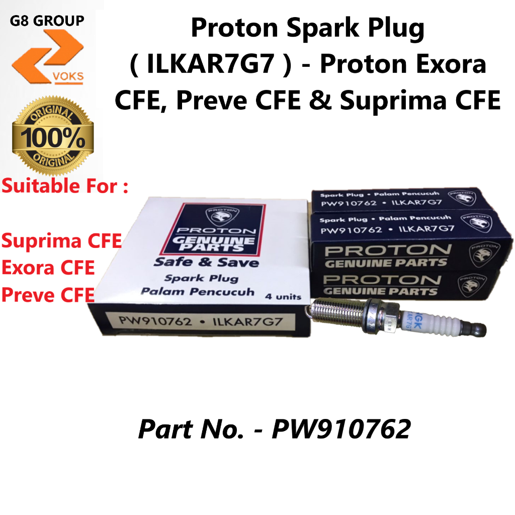 Proton Spark Plug ( ILKAR7G-7 ) - Proton Exora CFE, Preve CFE & Suprima ...