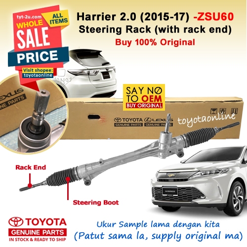 Harrier 2.0 (2015-2017) Steering Rack ZSU60 ( Optional : Tie Rod End ...