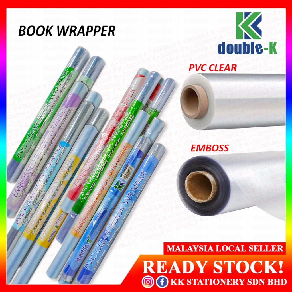 DOUBLE-K Book Wrapper / Pembalut Buku (Clear/ Emboss) in 4 size - RM19 ...