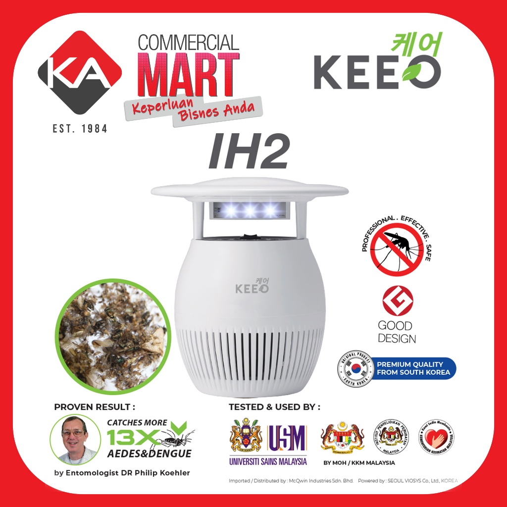 MOSCLEAN IH2 COMMERCIAL MOSQUITOES TRAP (BLACK/WHITE) INDOOR ...
