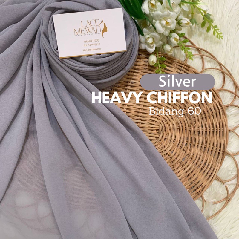 KAIN HEAVY CHIFFON PLAIN SHIFFON KOSONG BIDANG 60 UNTUK LINING/SHAWL ...