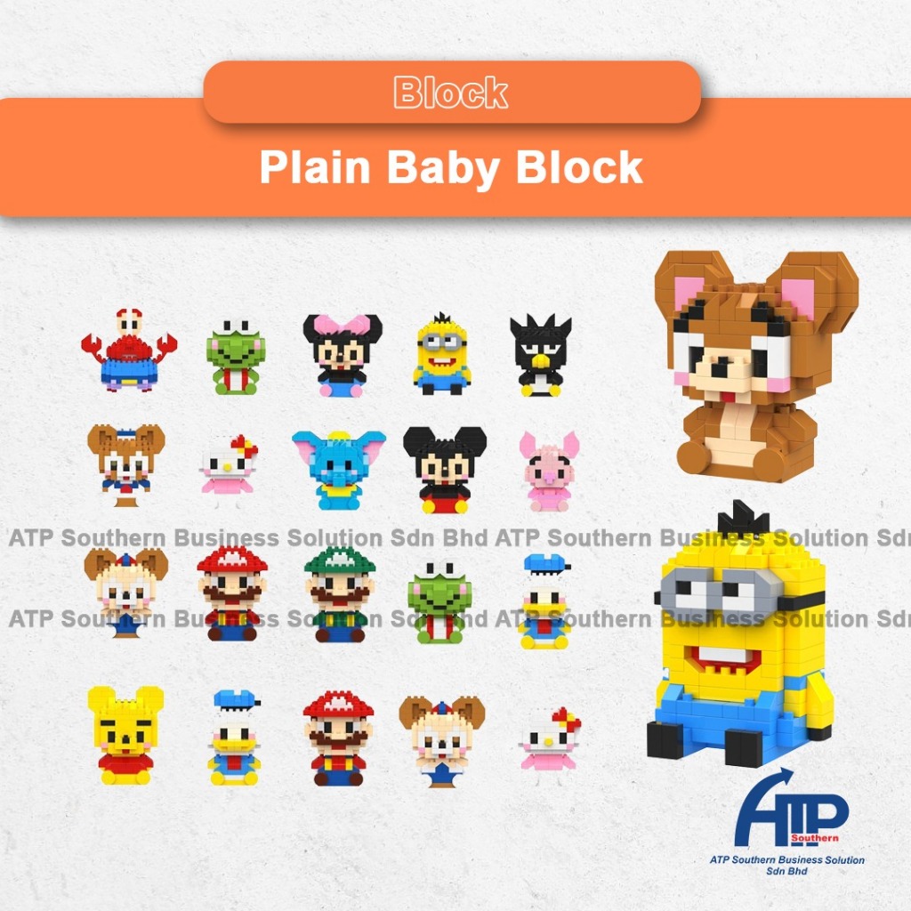Cute Cartoon Baby Block DIY Character Model Micro Bricks Building Block ...