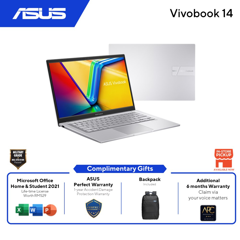 Asus VivoBook 14 A1404V-AAM168WS/ A1404V-AAM171WS 14'' FHD Laptop ( I5 ...