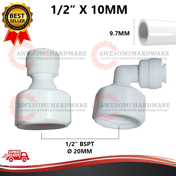 (REDUCER FOR BIG HOSE) 1/2"x10MM 3/8" WATER FILTER RO JOINT FITTING ...