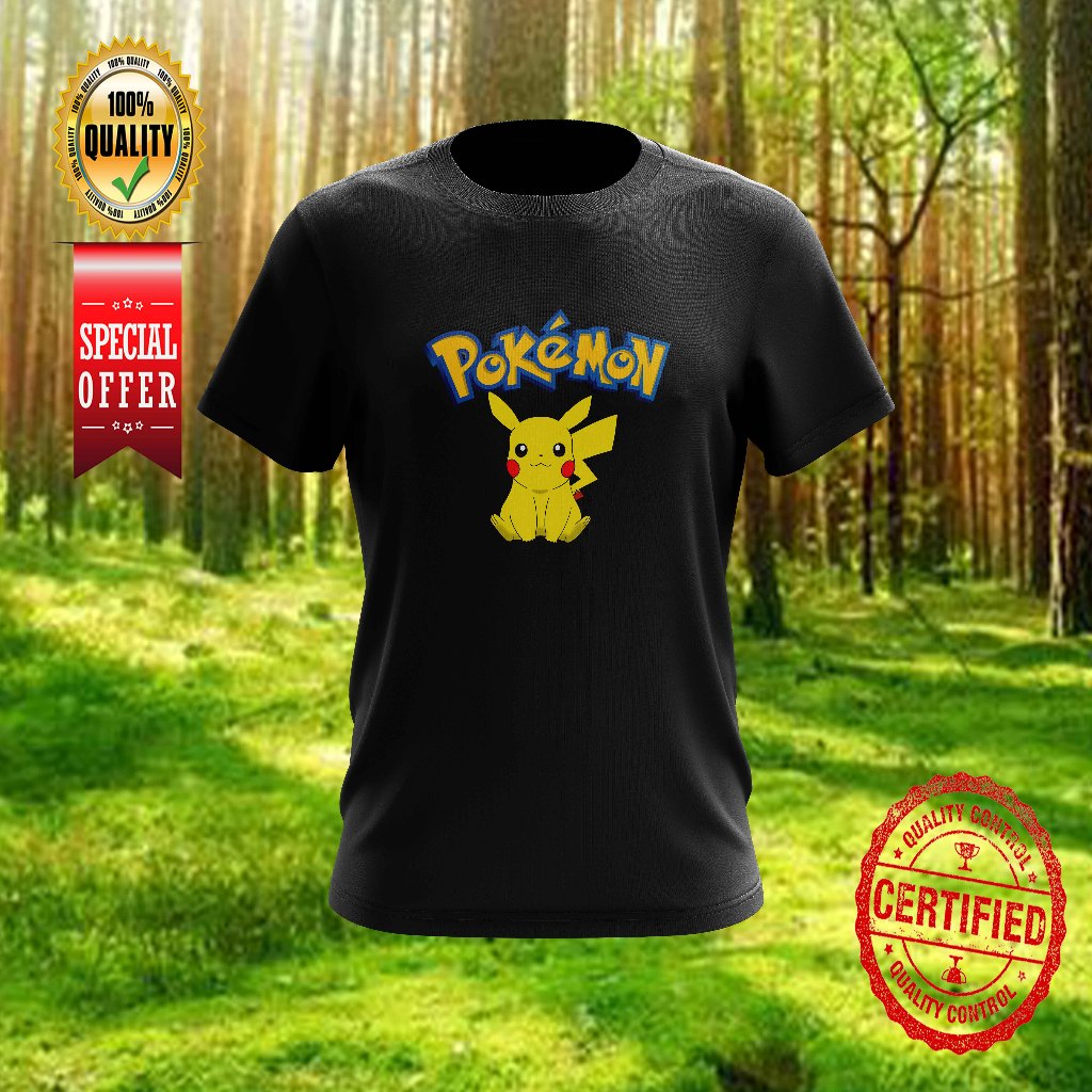 POKEMON PIKACHU DESIGN 1 TSHIRT ROUND NECK FOR KIDS AND ADULTS | Shopee ...