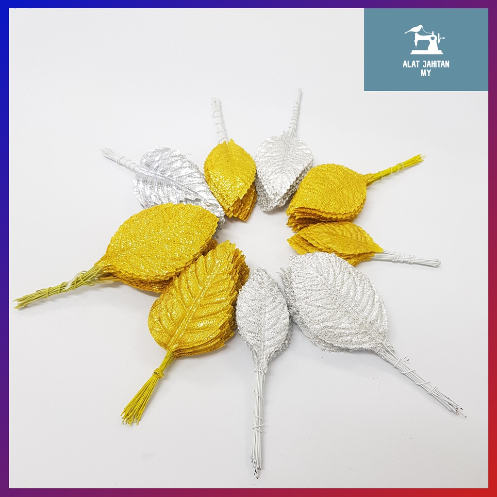 Golden Leaf / Flower Golden Leaf / Decoration Leaf (25pcs/pack) Silver ...