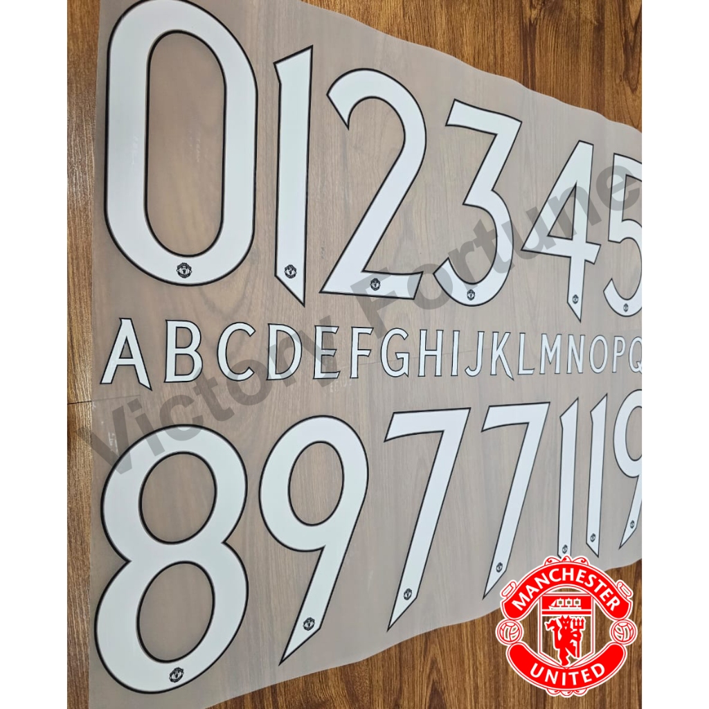 Manchester United White Color Custom Nameset/Patch Name/Alphabets ...