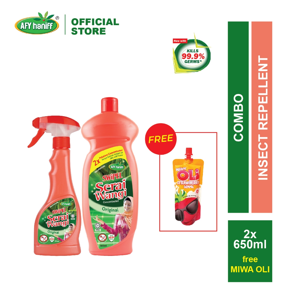 Afy Haniff SWiPEL® Combo 2 in 1 Serai Wangi Spray 375ml + Serai Wangi ...