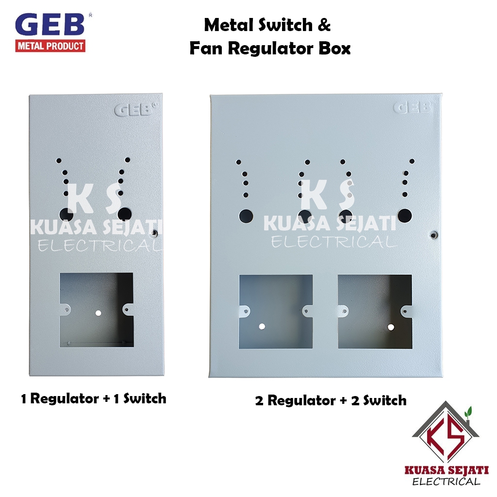 GEB Metal Switch & Fan Regulator Box - 1 Regulator + 1 Switch / 2 ...