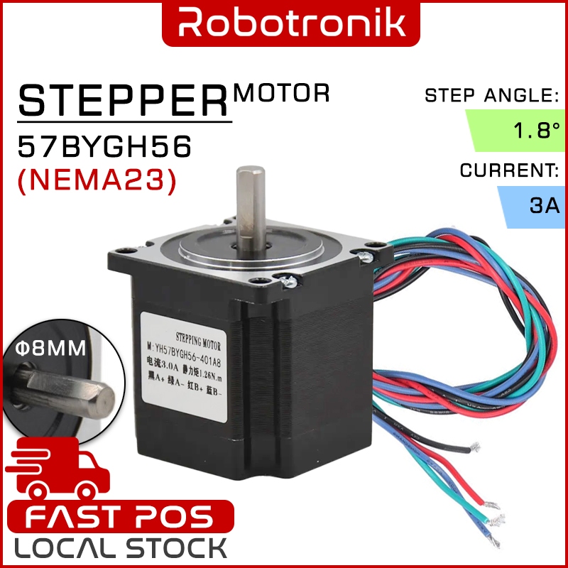 57mm Stepper Motor (Compatible Nema 23) 57BYGH56 4-Lead - CNC Laser ...