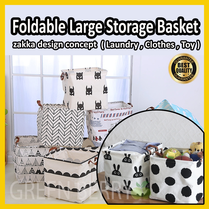 Foldable Waterproof Large Size Laundry Basket Dirty Clothes Toy Fabric ...
