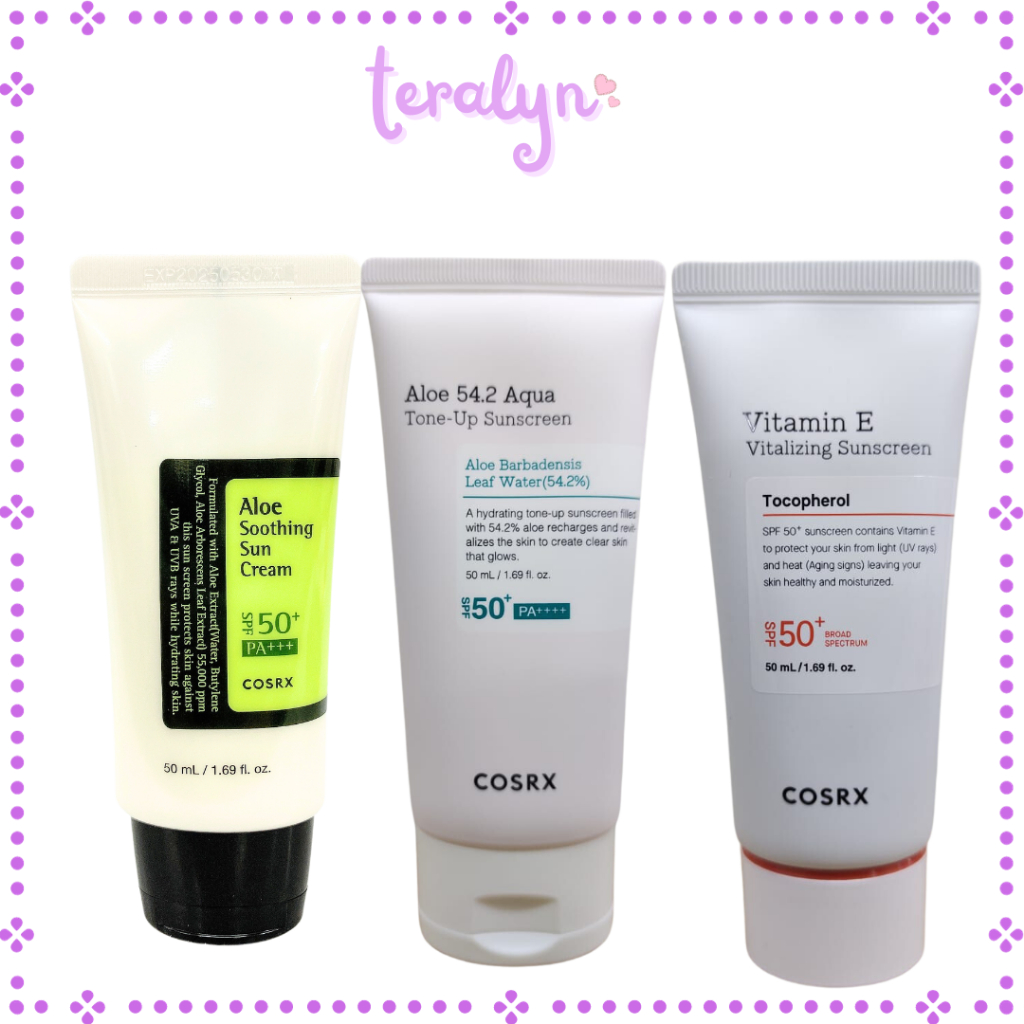 COSRX Aloe Soothing Suncream | 54.2 Aqua Tone Up Sunscreen | Vitamin E ...