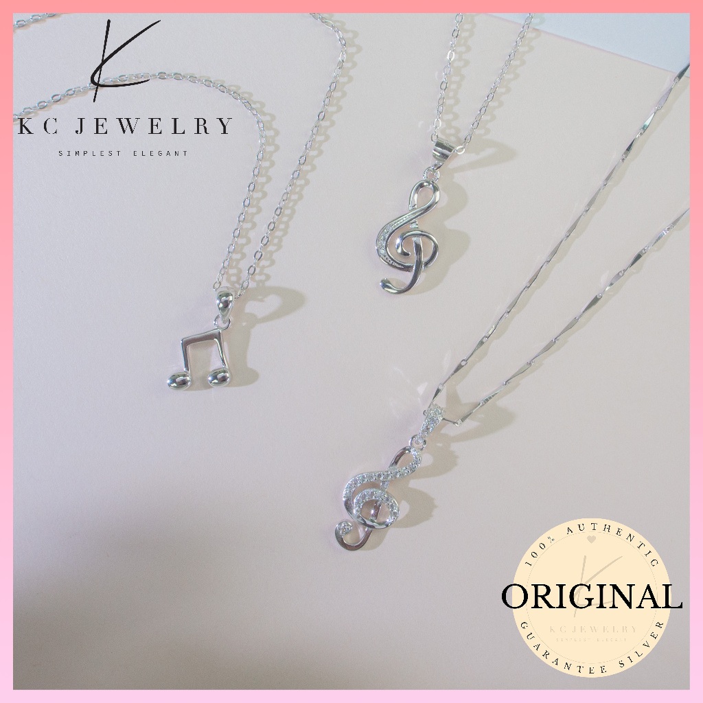 KC Jewelry S925 Silver- Music Symbol Series Beamed Quaver/Treble Clef ...