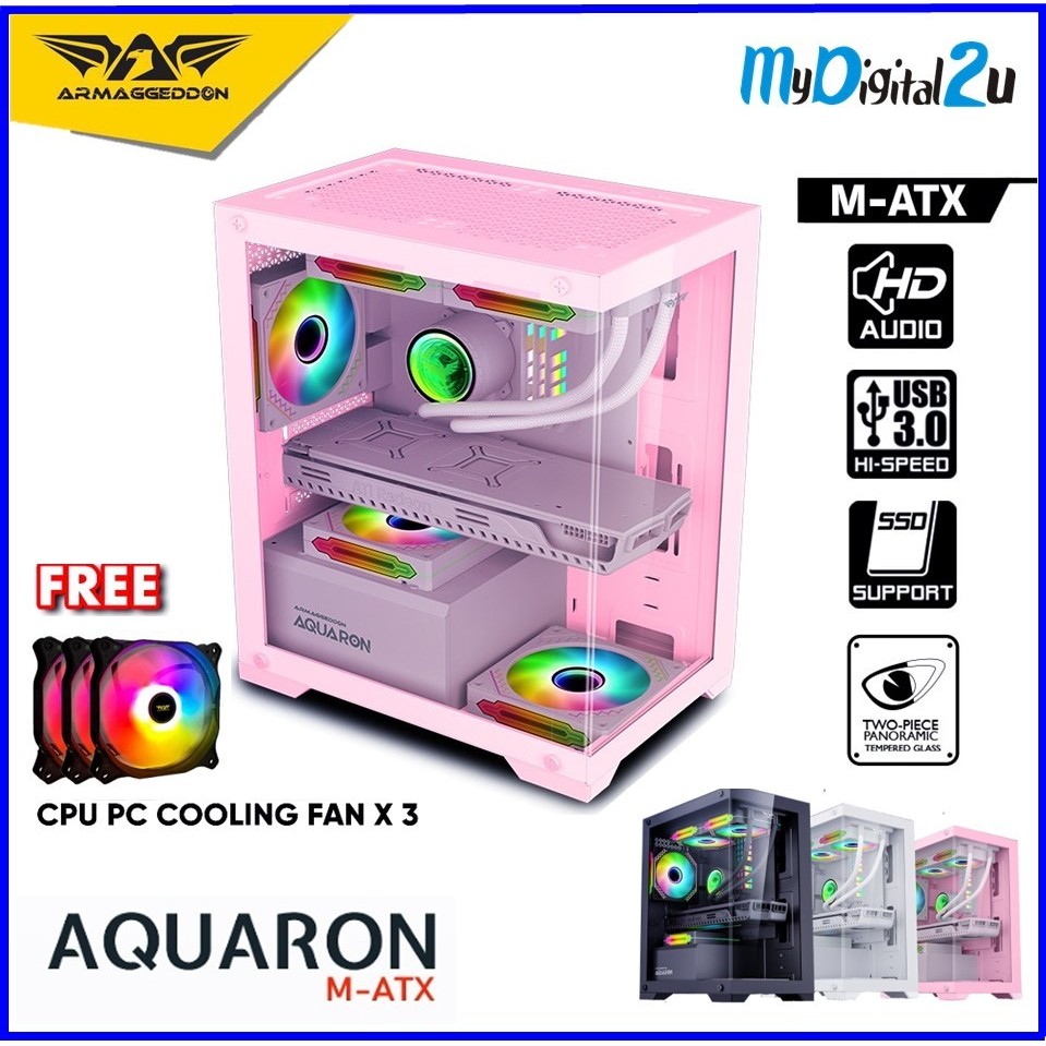 Armaggeddon Aquaron MATX Transparent view Gaming Casing Chassic PC Case ...