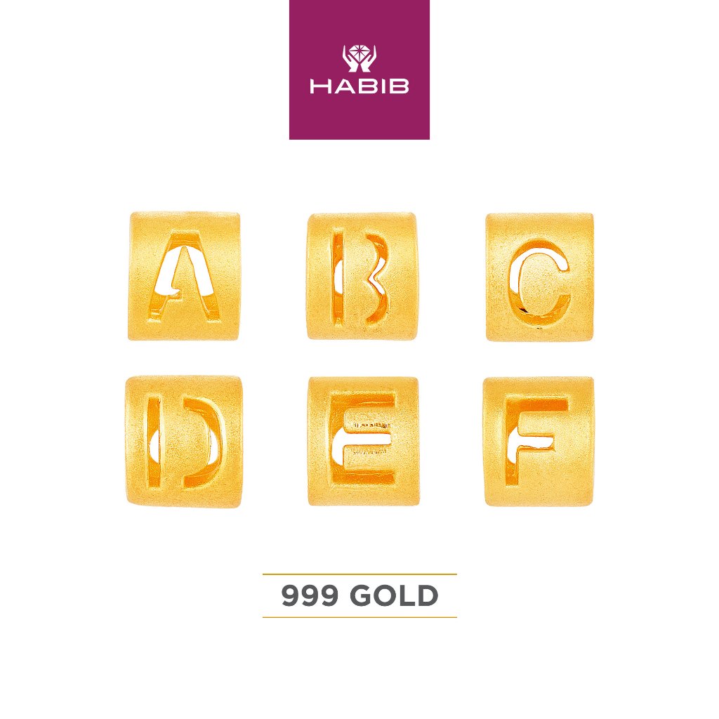 HABIB 999/24K Yellow Gold Alphabet Charm WWCM | Shopee Malaysia