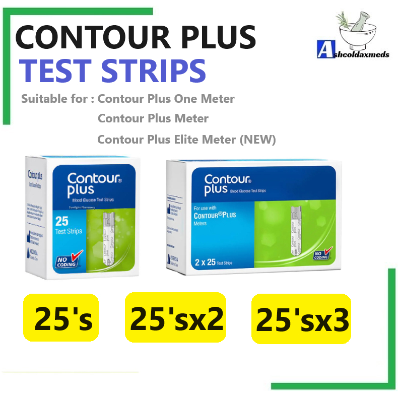 Contour Plus Test Strips (MDA REGISTERED) 25s / 25sx2 / 25sx3 EXP02/26 ...