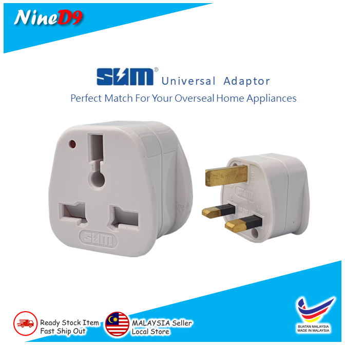 UK 3 Pin Multi Adaptor With LED Light And Safety Shutter SUM 8106 ...