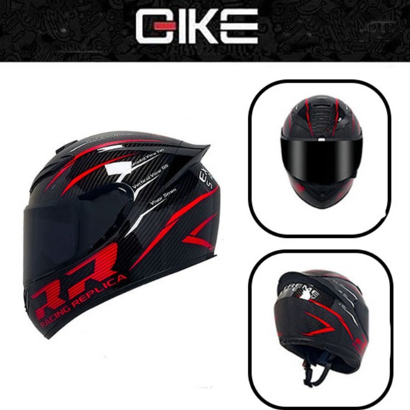 (SHIP FROM KL)QIKE 111 Full Face Motorcycle Helmet with black Lens ...