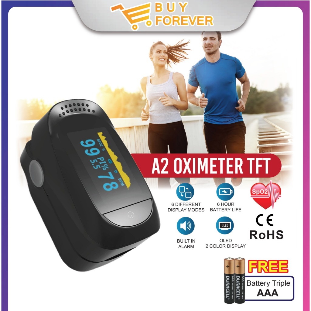 Finger Pulse Oximeter A2 TFT Blood Oxygen Saturation Monitor Fingertip ...