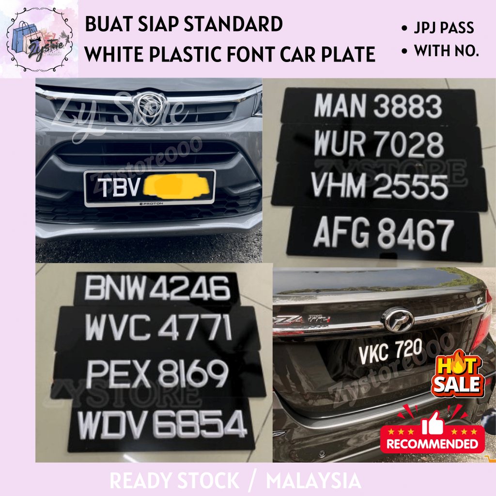 [JPJ Lulus] Plat Nombor Kereta Standard – 1pcs Papan + Nombor | No Plat ...