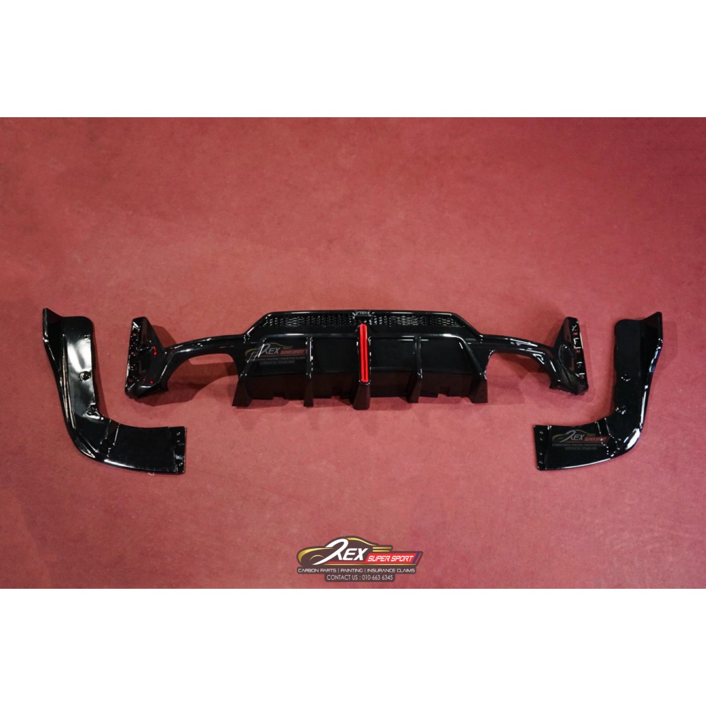 BMW 3 Series G20 LCI Rear Diffuser VTEN Gloss Black 320i 330i 330li ...