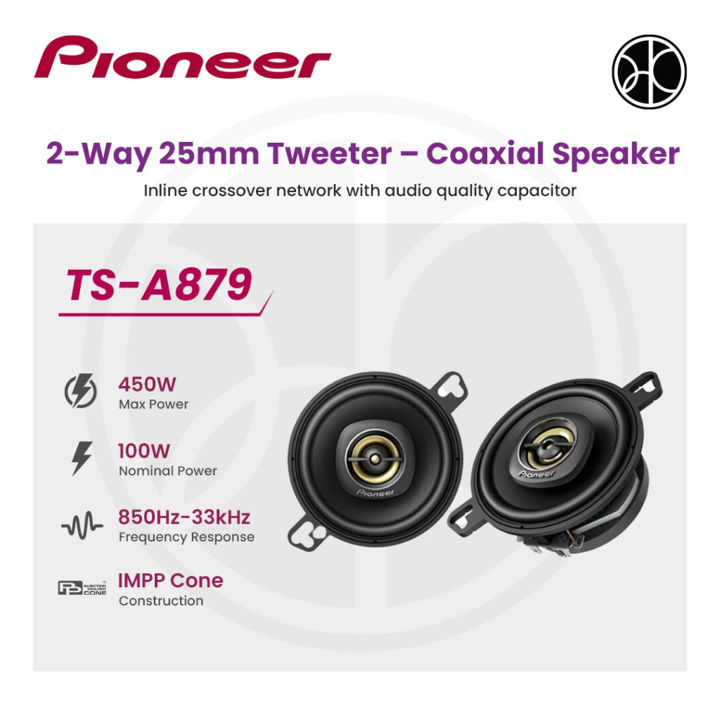Pioneer TS-A879 2-Way 25mm Tweeter – Coaxial Speaker (Pair) | Shopee ...