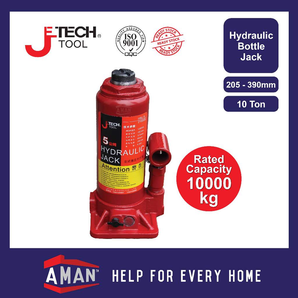 JETECH 10 Ton Heavy Duty Hydraulic Bottle Jack Car Jack Garage Jack ...